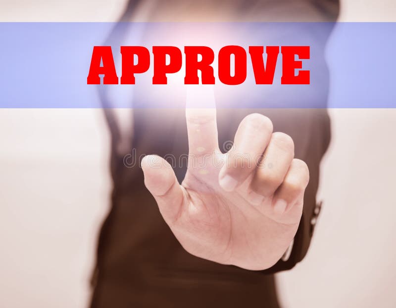 Business Woman Touch APPROVE Text Stock Image - Image of hand, idea ...