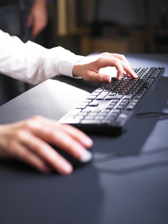 Business Woman Typing on Computer Keyboard Stock Photo - Image of work ...