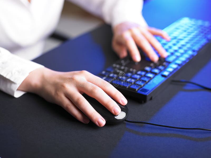 Business Woman Typing on Computer Keyboard Stock Photo - Image of ...