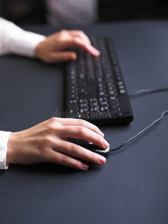 Business Woman Typing on Computer Keyboard Stock Photo - Image of ...