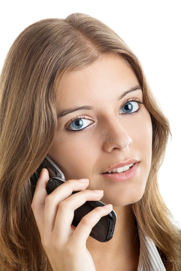 Business Woman Using a Cell Phone Stock Image - Image of happy ...