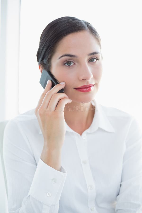 Business Woman Using Mobile Phone Stock Image - Image of head ...
