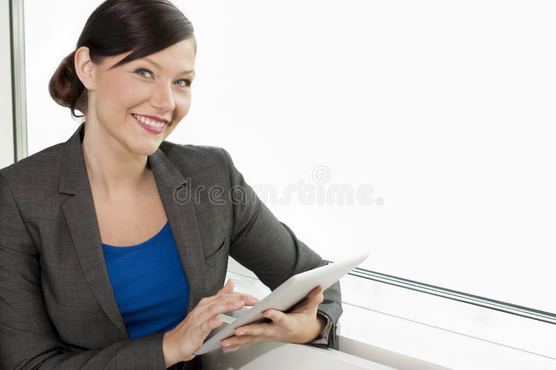 Business Woman Using a Tablet Computer Stock Photo - Image of computer ...