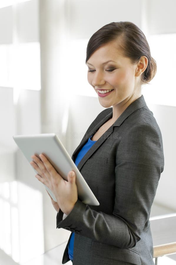 Business Woman Using a Tablet Computer Stock Image - Image of happy ...