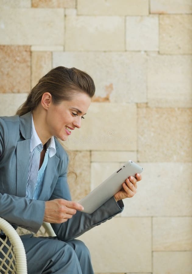 Business Woman Using Tablet PC Stock Image - Image of modern, suit ...