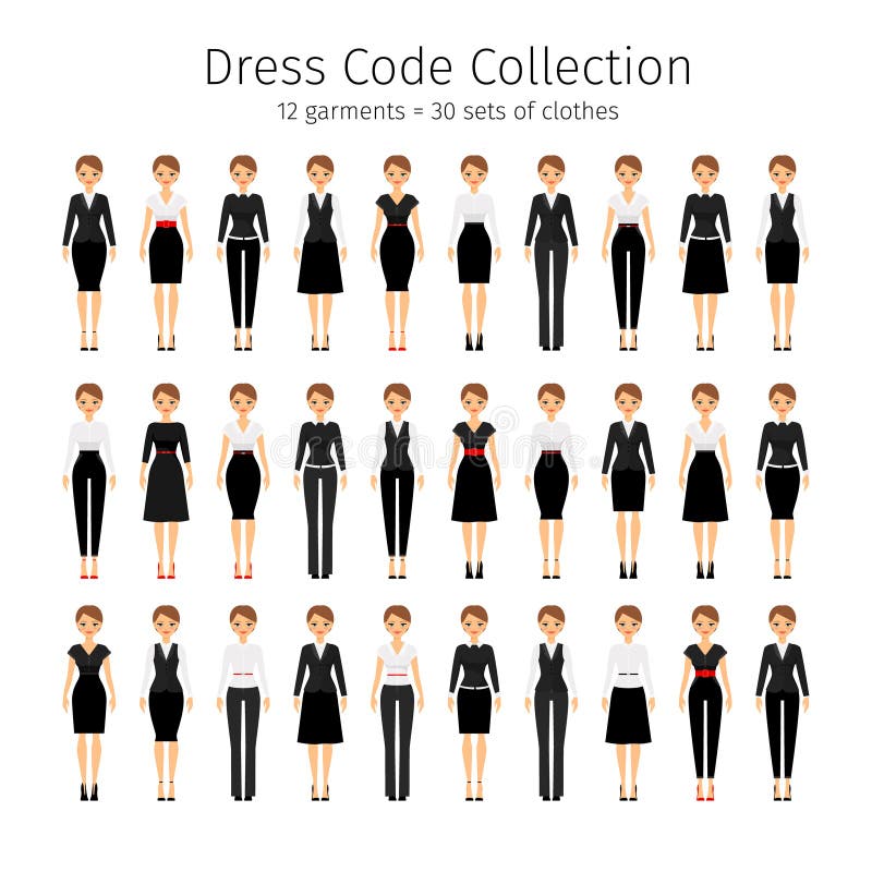 Business woman vector set stock vector. Illustration of black - 70111222