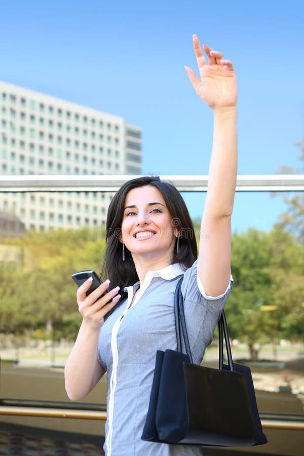 Business Woman Waving Goodbye Stock Image - Image of adult, lady: 10520557