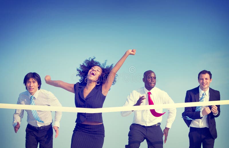 Business Woman Winning Race Concept Stock Photo - Image of asian ...