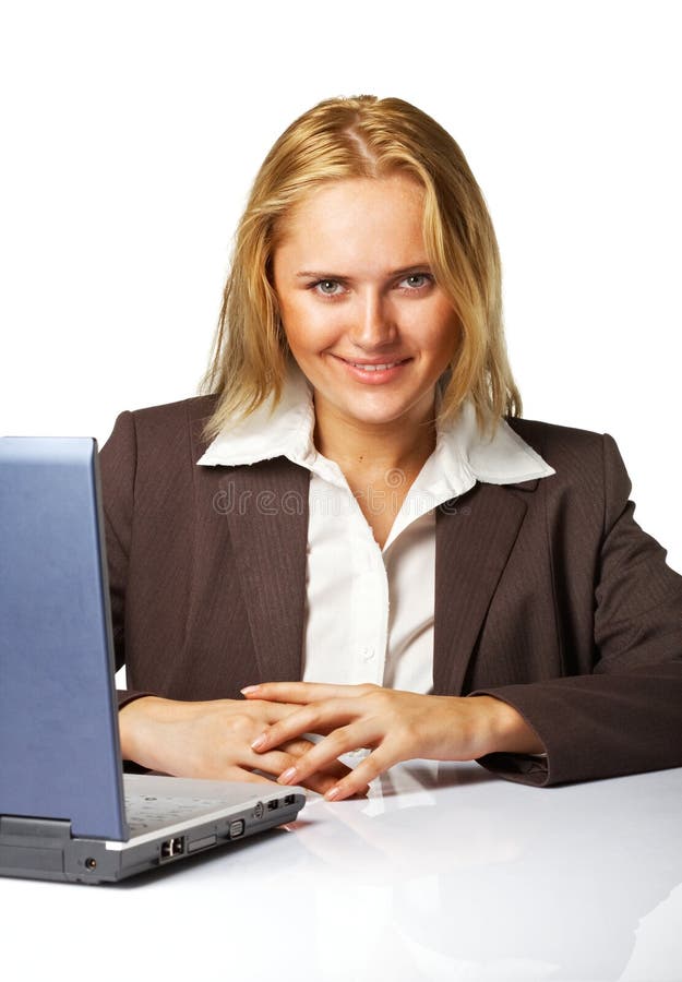 Business woman at work stock image. Image of casual, cheerful - 10835333