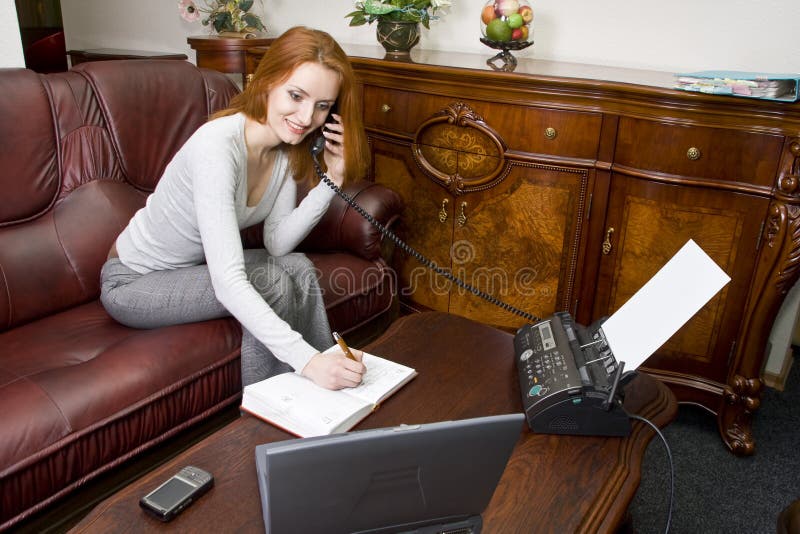 Business woman at work stock image. Image of businesswoman - 13374817