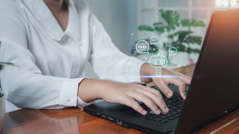 Business Woman are Working and Bringing AI To Help Them Work on ...