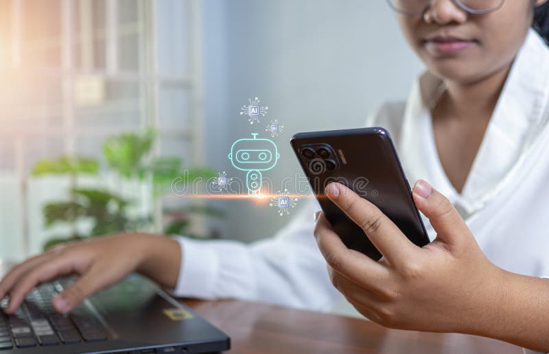 Business Woman are Working and Bringing AI To Help Them Work on ...