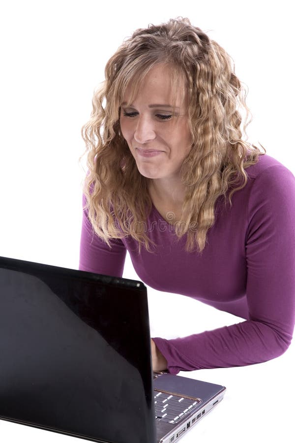 Business Woman Working on Computer Happy Stock Image - Image of laptop ...