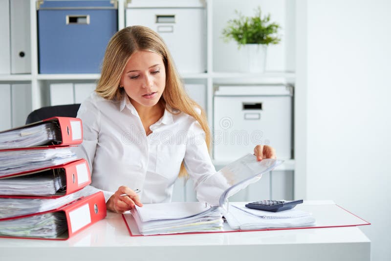 Business woman working stock image. Image of paper, sitting - 63775565