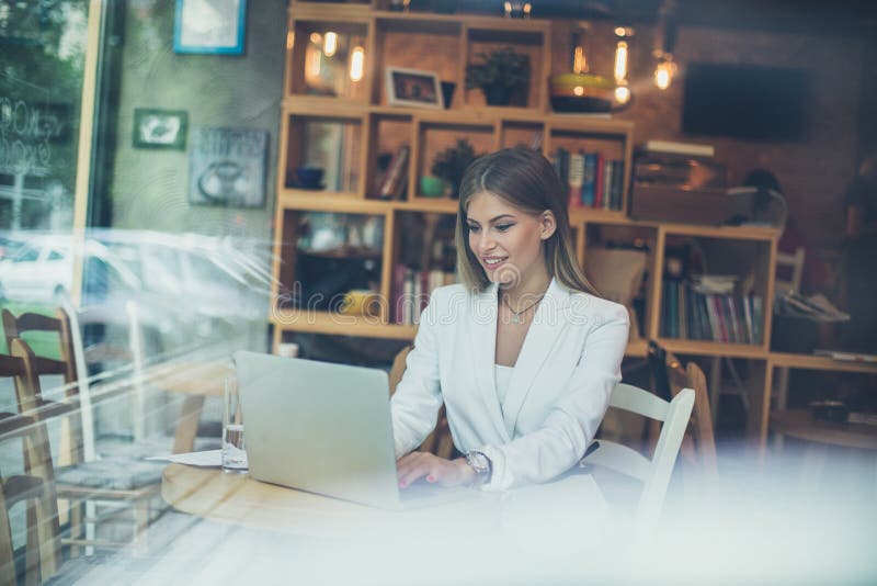 Modern work. stock photo. Image of girl, design, businesswear - 122684520