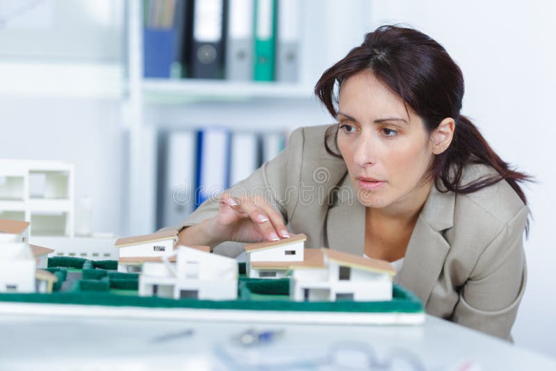 Business Woman Working in Office at Table Stock Photo - Image of ...