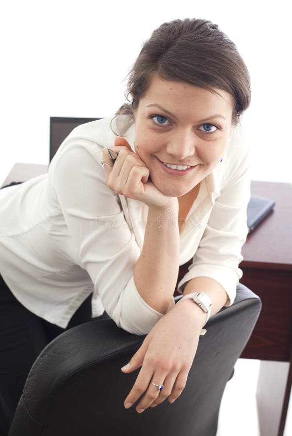 Business Woman Working Portrait Stock Image - Image of white, tired ...