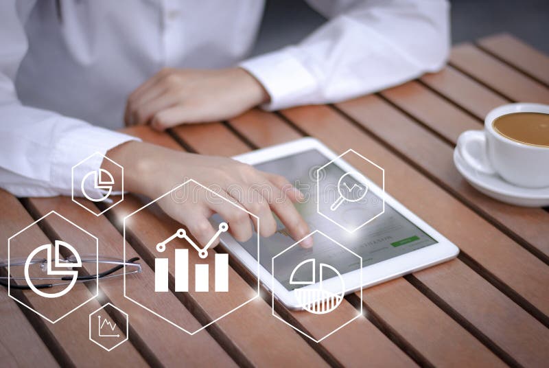 Business Woman Working with Tablet Stock Photo - Image of duty ...