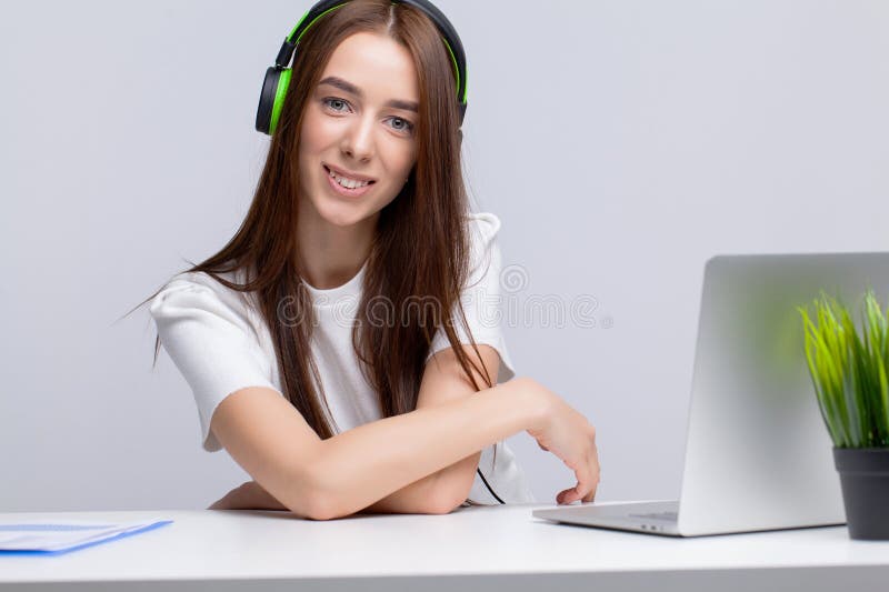 Business Woman Working Using Computer Laptop Concentrated and Smiling ...