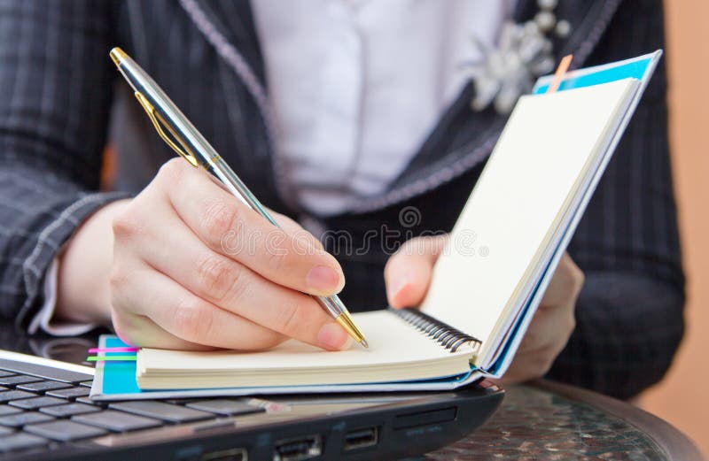 Business woman writing job stock image. Image of working - 29258709