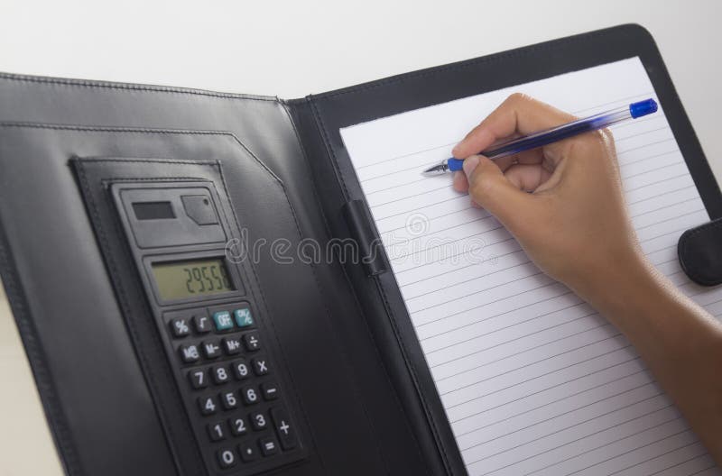 Business Woman Writing in the Office Stock Image - Image of businessman ...
