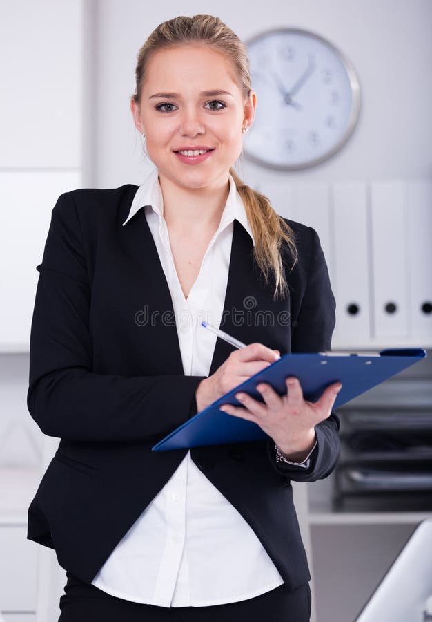 Business Woman Writing Tasks Stock Image - Image of positivity ...