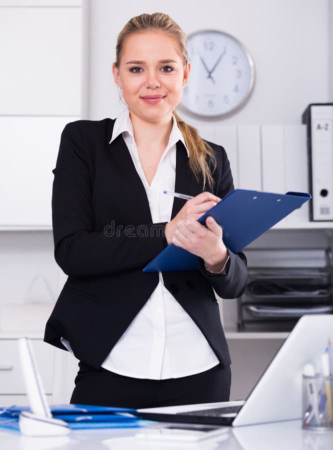 Business Woman Writing Tasks Stock Image - Image of secretary, serious ...