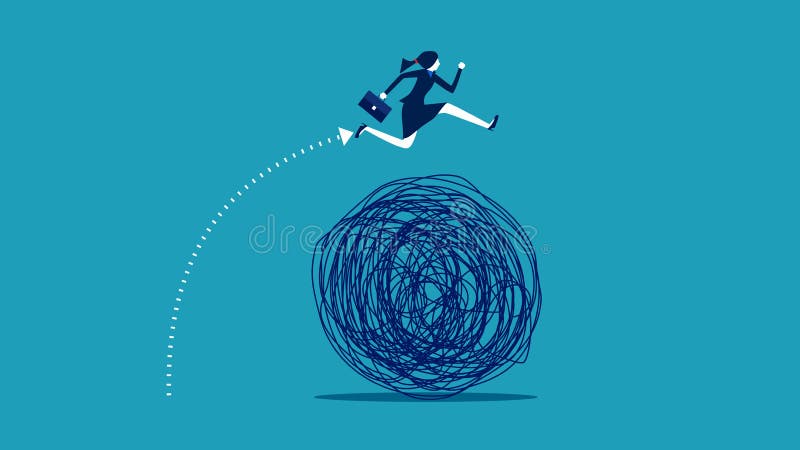 Business Women Avoid Chaos. Concept Business Vector Illustration Stock ...