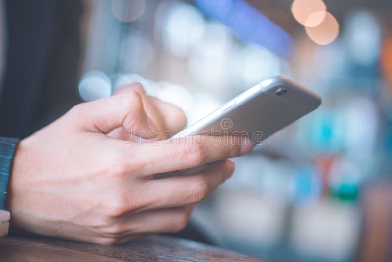 Business Women Hand are Using Cell Phones in Office. Stock Image ...