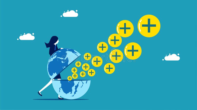 Business Women Look at the World with Optimism. Stock Vector ...