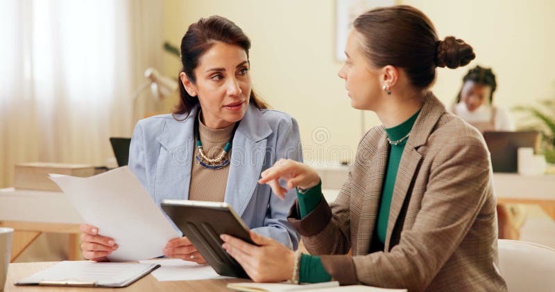 Business Women, Tablet and Manager in Office for Planning, Teamwork or ...