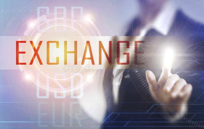 Business Women Touching the Exchange Screen Stock Illustration ...