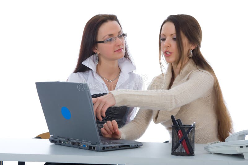 Business Women Work with Laptop Stock Image - Image of occupation ...