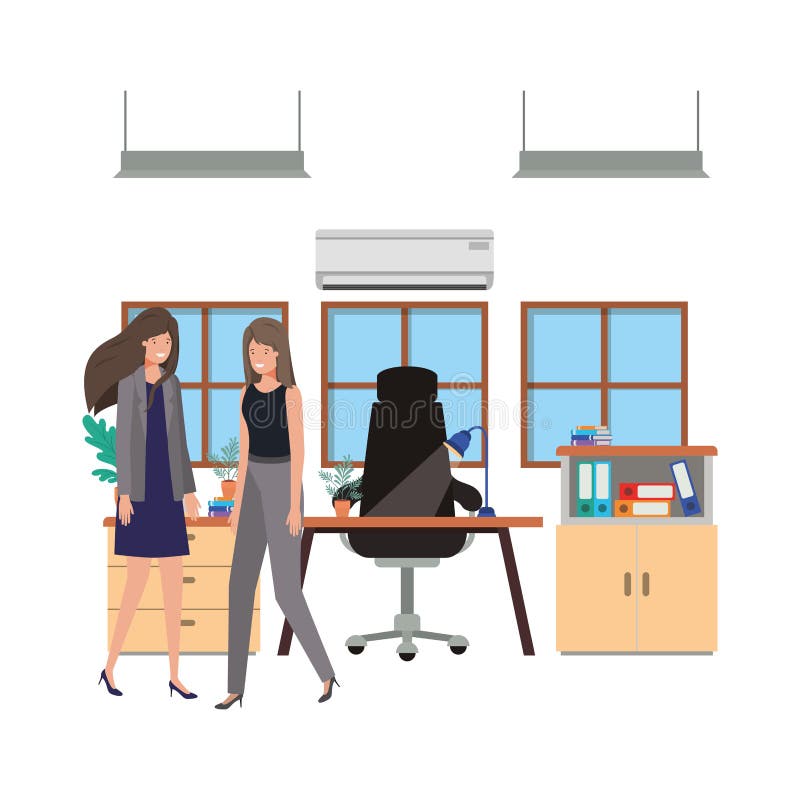Business Women in the Work Office Avatar Character Stock Vector ...