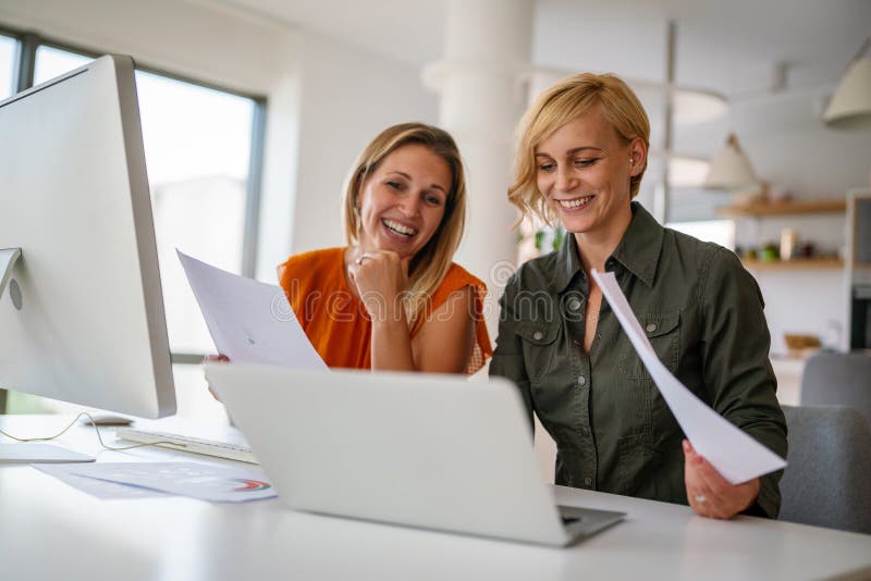 Business Women Working at the Office on Computer Stock Photo - Image of ...