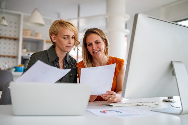 Business Women Working at the Office on Computer Stock Photo - Image of ...