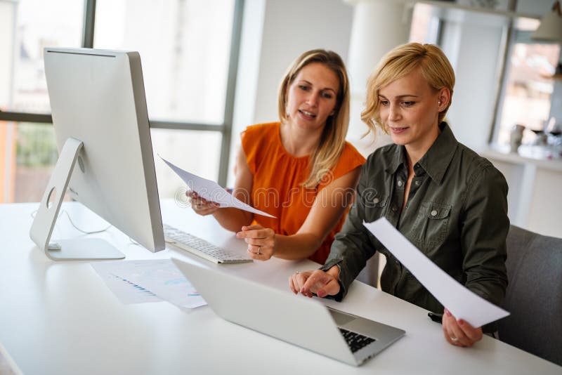 Business Women Working at the Office on Computer Stock Photo - Image of ...