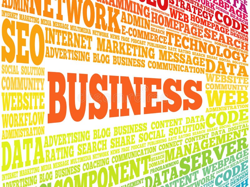 BUSINESS word cloud stock illustration. Illustration of decision - 86609843