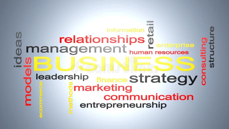 Business Word Cloud stock illustration. Illustration of decisions ...