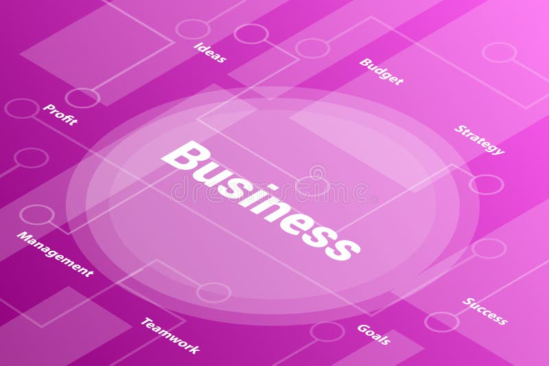 Business Words Isometric 3d Word Text Concept with Some Related Text ...
