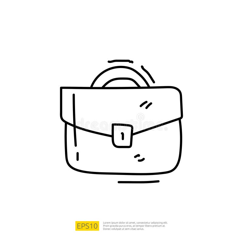 Business Work Bag Doodle Icon Sign Symbol Vector Illustration Stock ...