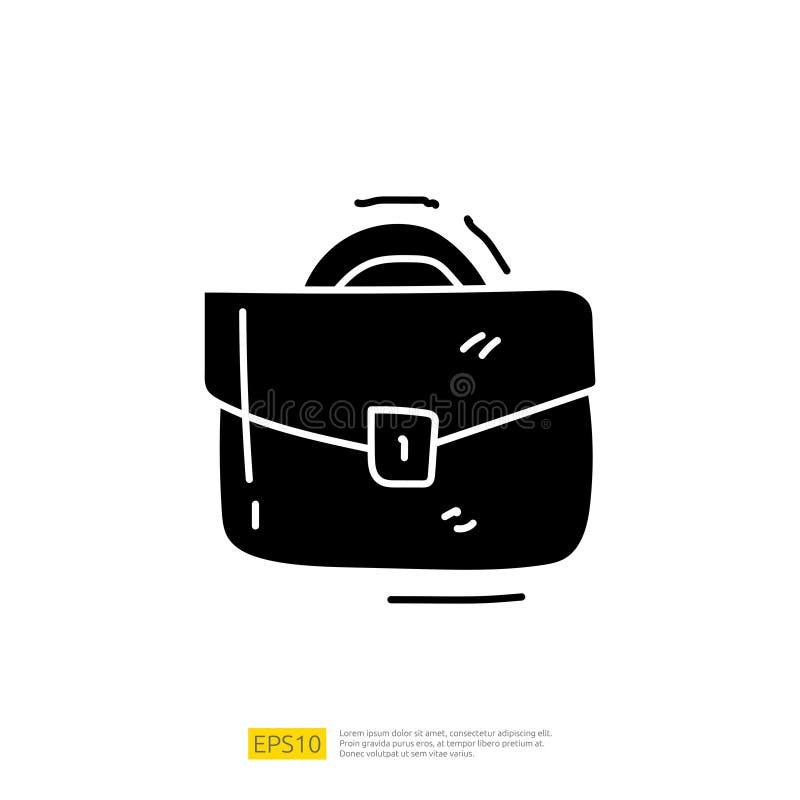 Business Work Bag Doodle Icon Sign Symbol Vector Illustration Stock ...