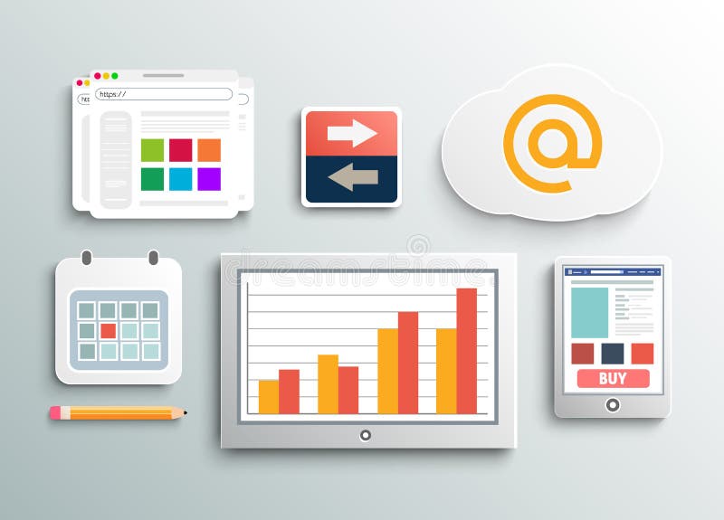 Business work elements stock vector. Illustration of design - 38220483