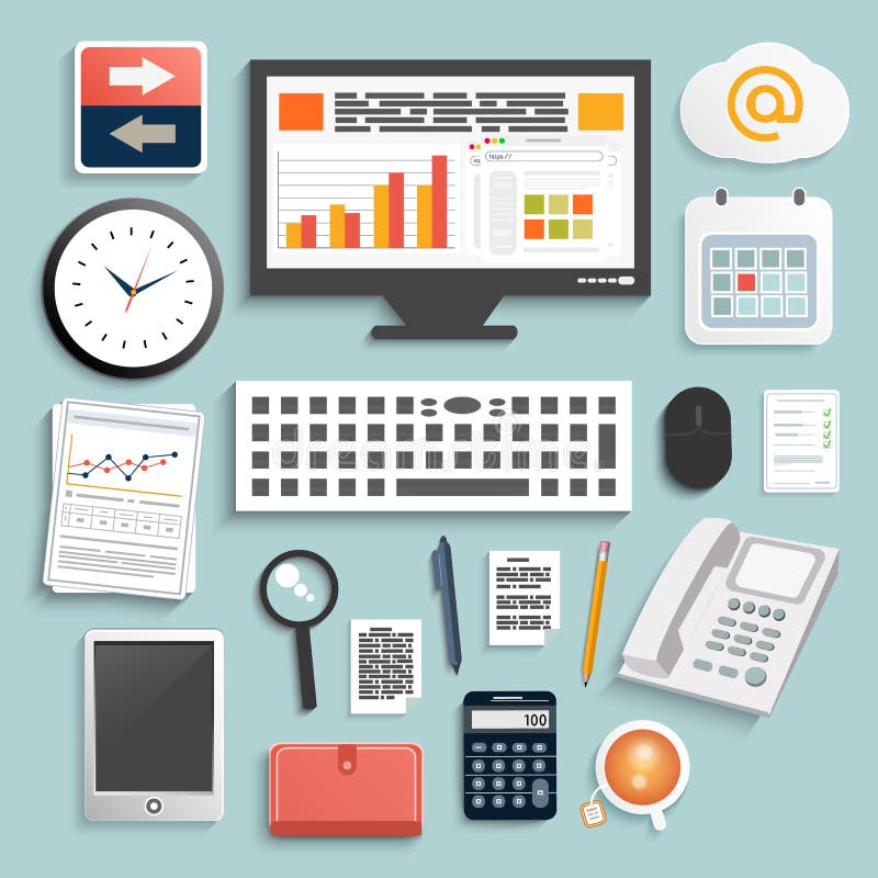 Business work elements stock vector. Illustration of modern - 39369930