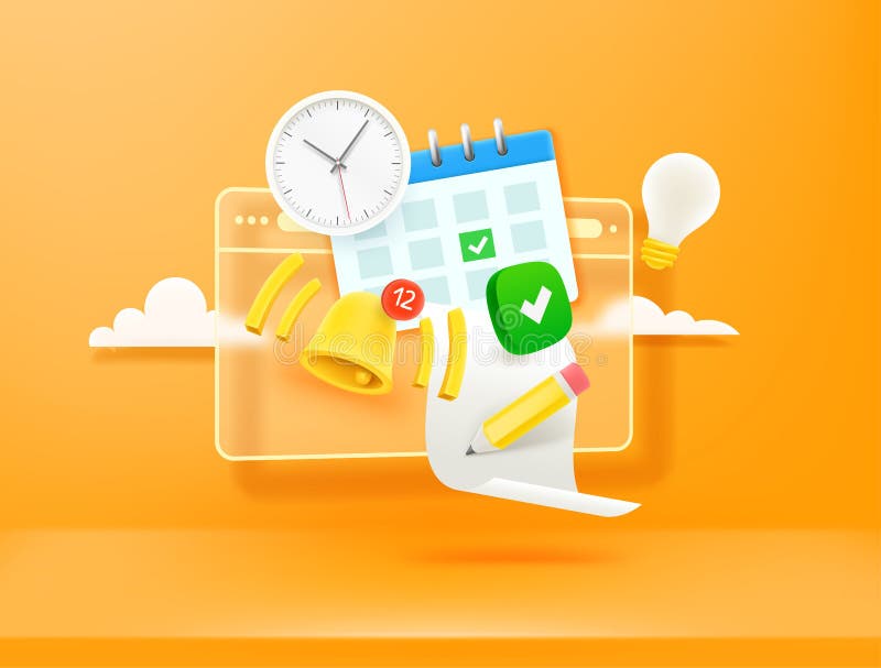 Business Work Flow Concept. 3d Style Vector Stock Vector - Illustration ...