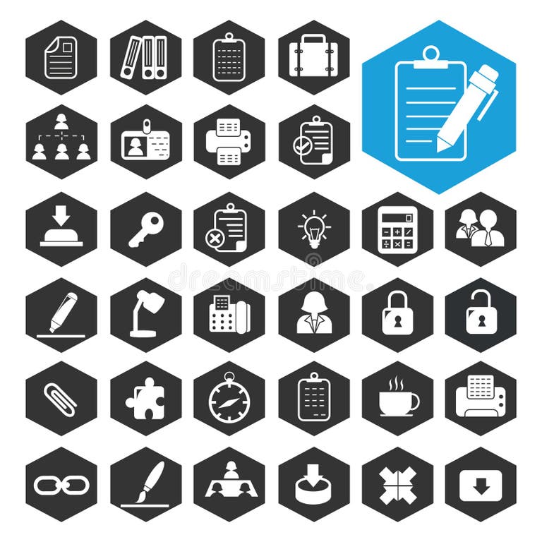 Business Work Icon Collection. Vector Illustration Decorative Design ...