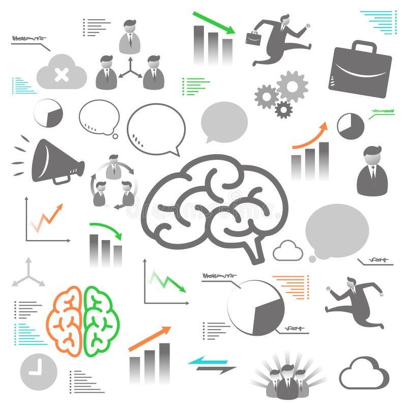 Business work icon set stock illustration. Illustration of financial ...