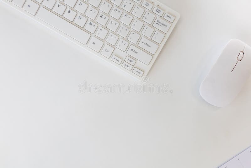 Business, Work and Technology Concept. Top View Flat Lay of Computer ...