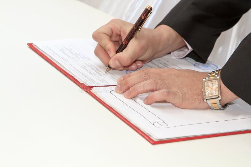 257 Hand Signing Paperwork Contract Black White Stock Photos - Free ...