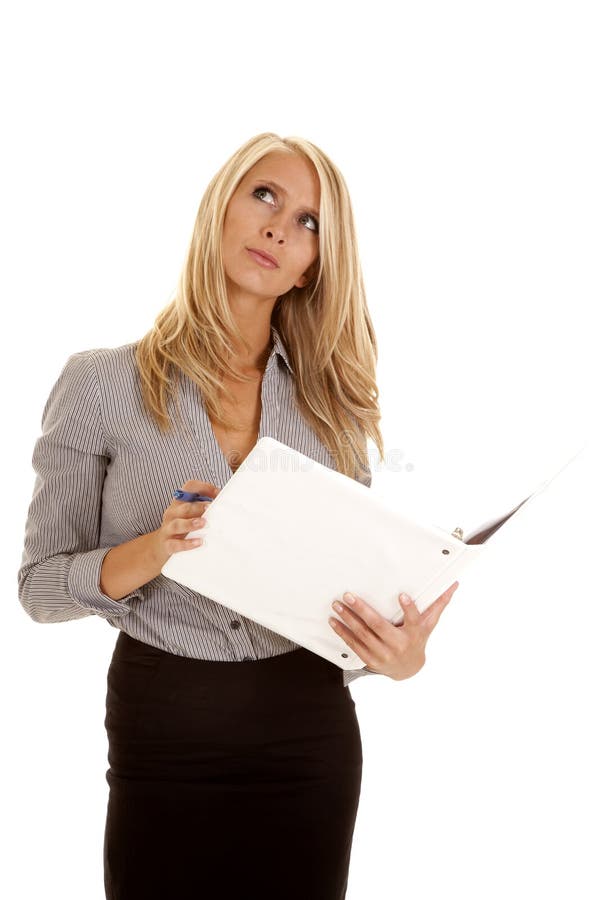 Business worker thinking stock photo. Image of female - 26189452